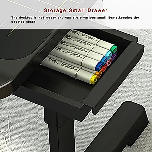 GEIRONV Movable Computer Desk, with Drawers Bookshelf Multifunctional Lifting Table Learning Office Entertainment Adjustable Sofa Table