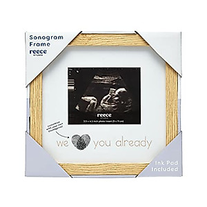 Reece Studio Thumbprint Sonogram Picture Frame, Gender Neutral Baby Keepsake Frame, Family Keepsake, With Included Ink Pad For Mom And Dad's Thumbprints