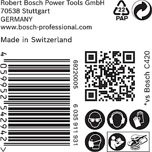 Bosch Professional 50x Expert C470 Sandpaper (Ø 125 mm, Grit 240, Accessories Angle Grinder)
