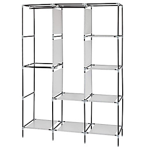 71" Portable Closet Wardrobe Clothes Rack Storage Organizer with Shelf Blue Clothes Storage Organizer Closet ?for Home, Dorm, Garage etc. ?No-Tool Assembly