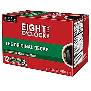 Eight O'Clock Cofee Original Decaf, Keurig Single Serve K-Cup Pods, 72 Count (6 Packs of 12)