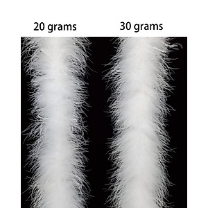 Happy Feather 2 Yards 20g Fluffy Marabou Feather Boa for DIY Craft Sewing Trim Home Wedding Party Decoration-White
