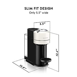 Nespresso Vertuo Next Coffee and Espresso Maker by De'Longhi with Aeroccino Milk Frother, White