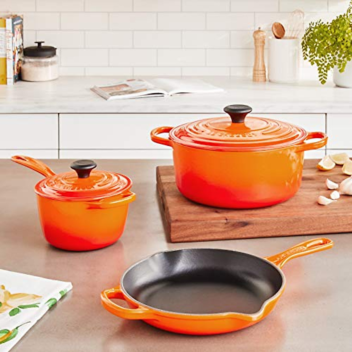 Le Creuset Enameled Cast Iron Signature Cookware Set, 5 pc. , Flame