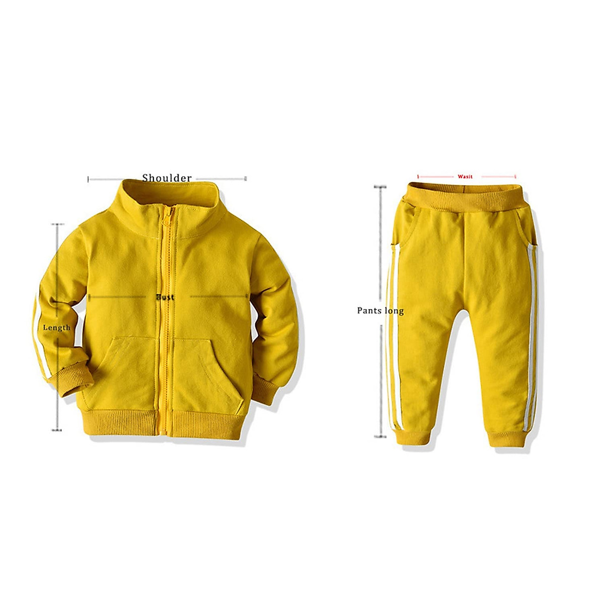 CRAZY GOTEND Toddlers Boys Outfit Set Long Sleeve Tracksuit Sweatsuit 2 Pack Kids Clothing Athletic Clothes Zip With Pockets Red 12-18 Months/80