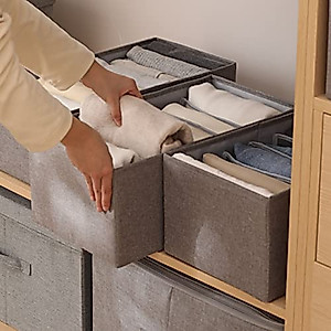 tianzong 3-Piece Set Wardrobe Clothes Organizer, Extra-Large Clothes Organizer for Jeans and Folded Clothes (5 + 7 + 9 Grids, Light Grey)