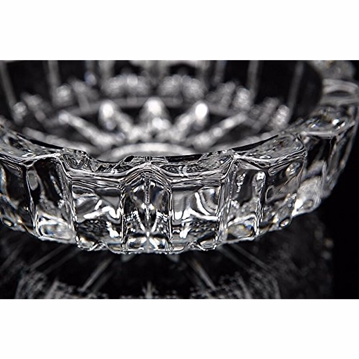 Deli Green Apple Crystal Heavy Glass Ashtray for Indoor and Outdoor Decorative (Round)