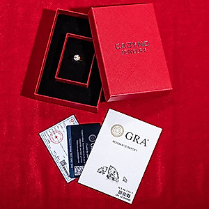 CADYNO Moissanite Engagement Ring 3ct D Color Lab Grown Created Diamond 14k Solid Real White Gold Eternity Wedding Solitaire Ring for Women 7