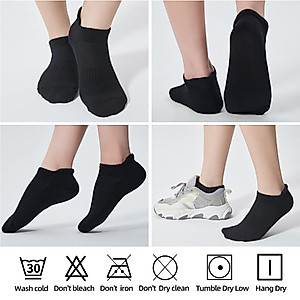 ATBITER 6 Pairs Women's Ankle Running Socks Cushioned Low Cut Tab Athletic Socks