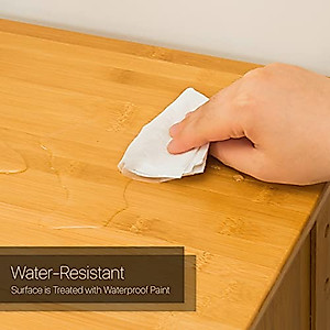 MoNiBloom 4 Tier Storage Cabinet Free Standing with Shutter Door, Bamboo Shoes Organizer Rack for 6-10 Pairs Bedroom Entryway Hallway, Natural