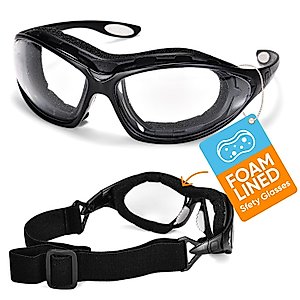 SAFEYEAR Anti Fog Safety Glasses- SG002 Clear Scratch Resistant Work Glasses No-Slip Safety Goggles Lab Grinding Chemistry