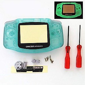 New Replacement Full Housing Shell Cover Case Pack Backlight Backlit for Nintendo Gameboy Advance GBA Repair Part-Luminous Green Edition
