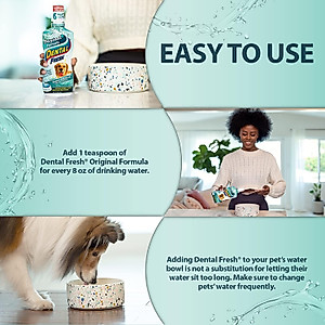 Dental Fresh Water Additive for Dogs, Original Formula, 32oz – Dog Breath Freshener and Dog Teeth Cleaning for Dog Dental Care– Add to Water