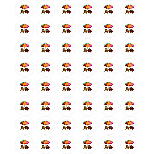 Beach Envelope Seals - 1.2" Circle Stickers - 144 Circle Stickers (Chairs)