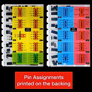 EEEEE IC kit 161 pcs, 20 Models Chip Assortment Set Analog Integrated Circuits Electronics Parts Opamp Pack, 555 Timer Components, Op Amp, Oscillator, Pwm, IC Plier Included UA741 LM358 and More..