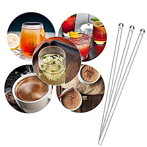 Aboat 120 Pieces 7.3 Inch Plastic Round Top Swizzle Sticks, Crystal