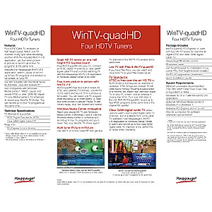 Hauppauge WinTV-quadHD PCI Express TV Tuner Card 1609