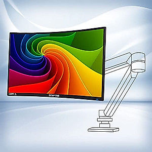 Sceptre Curved 24" 75Hz Professional LED Monitor 1080p 98% sRGB HDMI VGA Build-in Speakers, Machine Black 2021