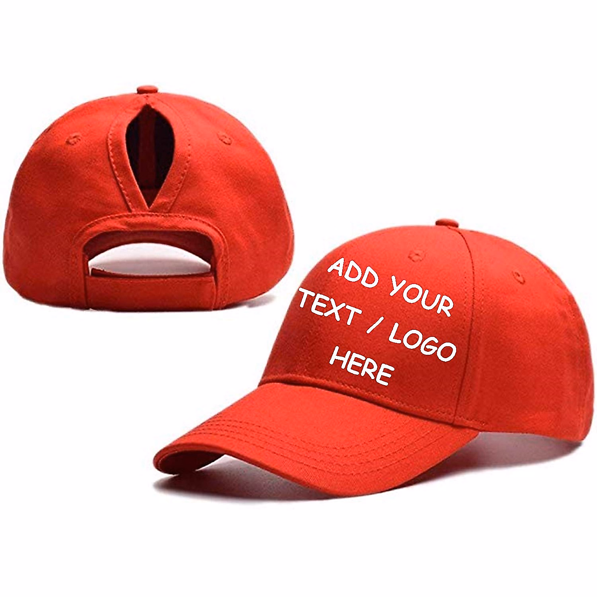 Custom Hats Add Your Text/Logo Womens Ponytail Messy Buns Mesh Trucker Baseball Caps