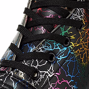 Milkyway Unisex Roller Skates Double Row Four Wheels High-top Roller Skates Lightning Pattern for Beginners Womens Mens Boys and Girls (Lightning Black Black Wheel,40=US Women 8=Men=6.5)