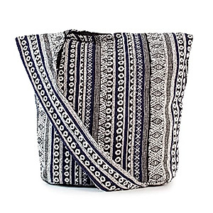 Delrosaria Bohemian Hippie Crossbody Bag Hobo Sling Bag Cotton Messenger Shoulder Bags