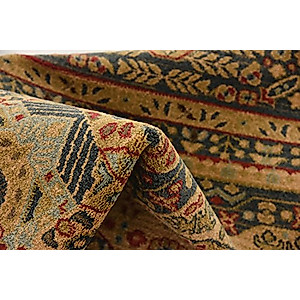 Unique Loom Palace Collection Traditional, Southwestern, Medallion, Geometric Area Rug, 9' 0" x 12' 0", Navy Blue/Tan