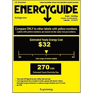 KRIB BLING Mini Fridge With Freezer,3.5 Cu. Ft Compact Refrigerator With 2 Doors,7- Level Adjustable Thermostat, Removable Glass Shelves For Bedroom, Office, Kitchen, Apartment, Dorm,Wood