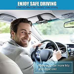 SyeiouC Sunglass Holder for Car, Premium Sunglass Clip for Car Visor, Magnetic Leather Car Sunglass Holder and Ticket Card Clip, Suitable for Different Size Eyeglasses