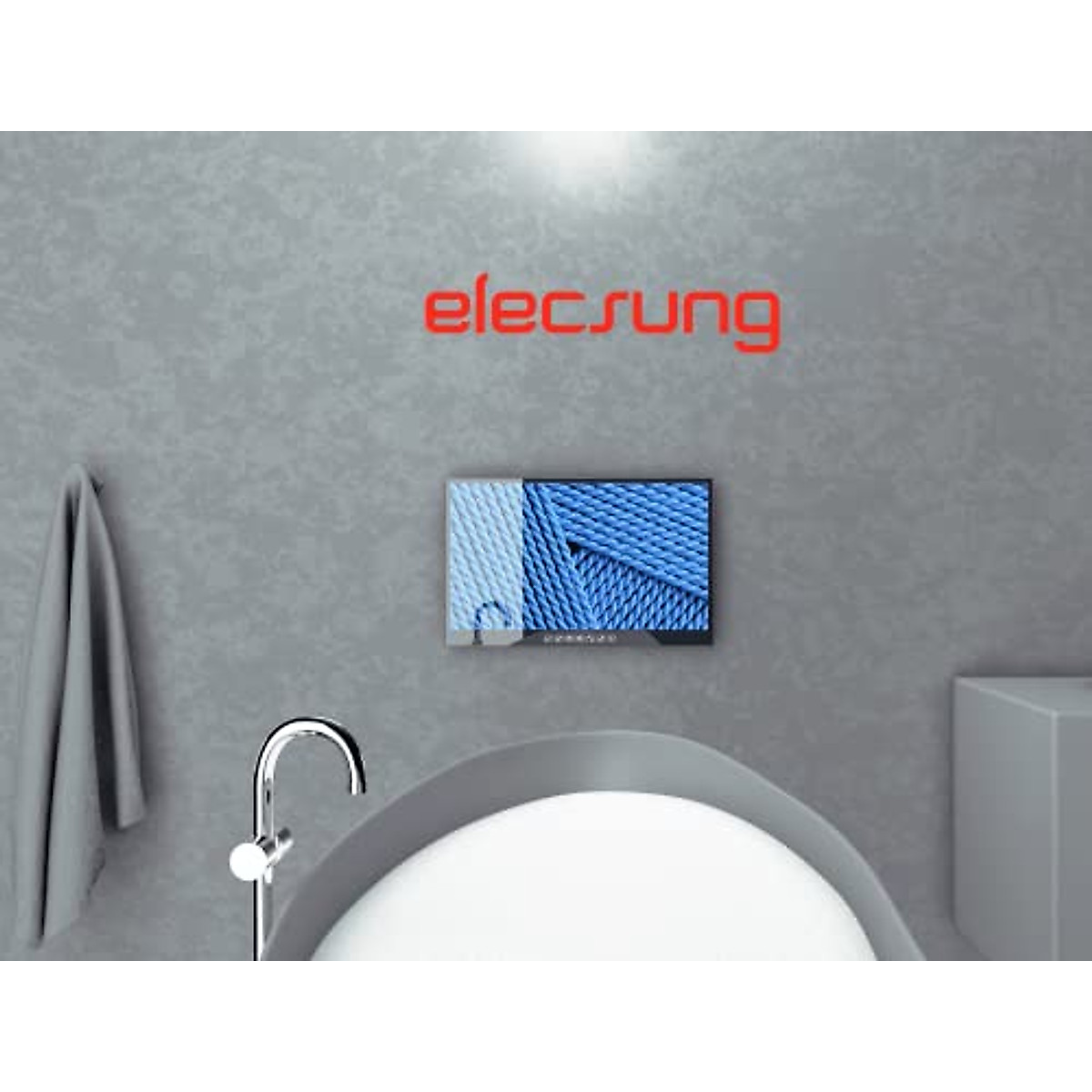elecsung 22 inch Smart TV for Bathroom Mirror IP66 Waterproof Full HD with Wi-fi and Bluetooth (ATSC) Tuner (Full Screen Touch Panel+Android 7.1)