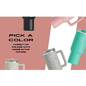 2nd Generation 40 oz Tumbler with Handle and Straw Insulated Tumblers Cups with Lids Straws Double Wall Vacuum Thermos cup 304 Stainless Steel Travel Mug Gifts for Men Women Him Her (Peach)