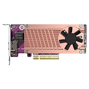 QNAP QM2-2P10G1TB 2 x PCIe Gen3 NVMe SSD & 1 x 10GbE (10G/5G/2.5G/1G/100M) Port Expansion Card to Enhance Performance