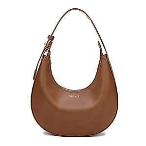 Keyli Shoulder Handbags for Women Waterproof Leather Small Clutch Purse Trendy Zipper Top Handle Bags Mini Purses Cute Tote Messenger Bags with Adjustable Strap Camel