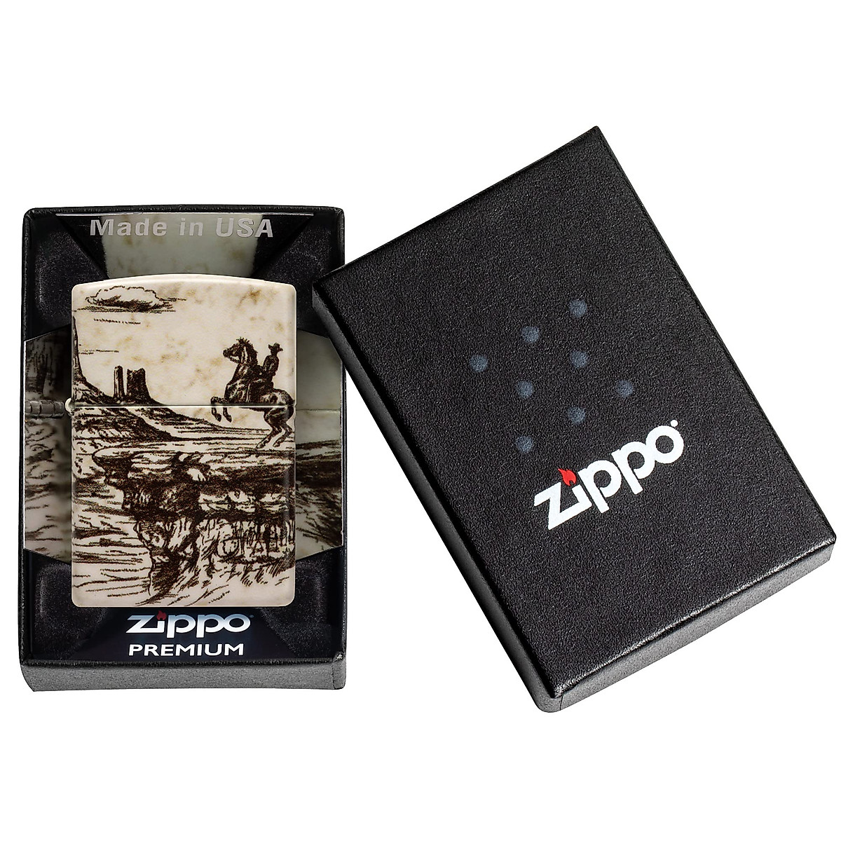 Zippo Wild West Scene Design 540 Color Pocket Lighter