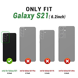 SUANPOT for Samsung Galaxy S21 6.2"(Non S21+) with RFID Blocking Leather Wallet case Credit Card Holder,Flip Folio Book Phone case Shockproof Cover Women Men for Samsung S21 case Wallet Blue Green