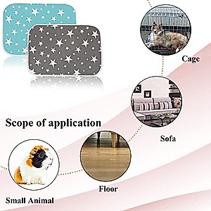 RUNANIA Guinea Pig Cage Liners, 3 Pack Washable & Reusable Guinea Pig Pee Pads for Rabbits Rats Hamsters Hedgehogs Small Animals