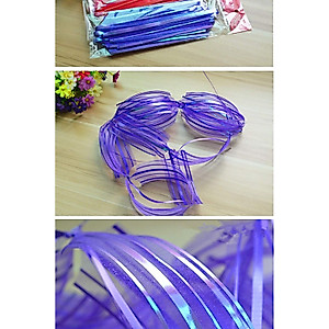 GUZON 12 Pieces Purple Pull Bow Large Organza Wrapping Pull Bow with Ribbon for Wedding Gift Baskets, 6 Inches Diameter