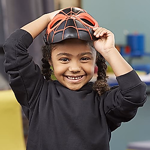 Spider-Man Marvel Across The Spider-Verse Web Action Gear, Miles Morales Costume Mask and Gauntlets, Super Hero Toys for 5 Year Old Boys and Girls and Up