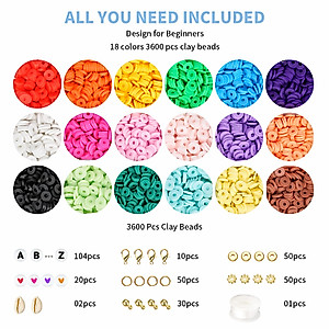 Dowsabel 4000Pcs Clay Beads Toys for Girls Kids, 18 Colors Preppy Clay Beads Friendship Bracelet Kit, DIY CraftsBracelet Making Kit, Teen Girl Gifts Toys for Ages 6-13