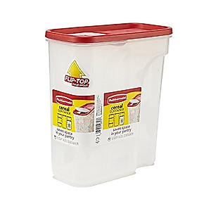 Rubbermaid Flip Top Cereal Keeper, Modular Food Storage Container, 3 Pack, (2) 22-Cup (1) 18-Cup