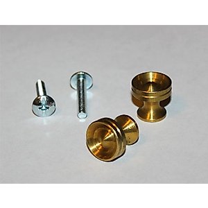 Solid Brass Piano Desk Knobs with Screws - 1 Pair - Furniture Repair