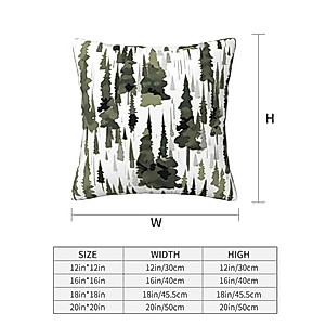 White Trees Camo Pattern Decorative Pillow Cover - Soft and Versatile Cushion Case for Home Décor and Car Seats