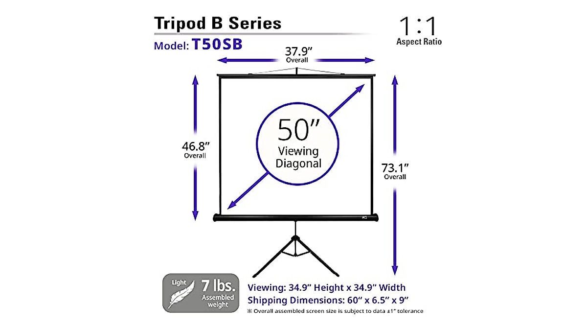 Elite Screens Tripod B 50-Inch Projector Screen | Portable 4K/8K Ready