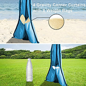 EzyFast Compact Pop Up Canopy Tent, Collapsible Instant Shelter, Portable Sports Cabana, With Built-in Weight Bags, 8 x 8 ft Base / 6 x 6 ft Top for Camping,Hiking,Fishing,Family Outings (Mosaic Blue)