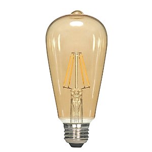 (Pack of 6) Satco S9579, 6.5/ST19/AMB/LED/E26/23K/120V, LED Light Bulb6