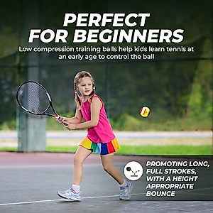 TOURNA Low Compression Stage 3 Tennis Ball with Mesh Bag (18-Pack)