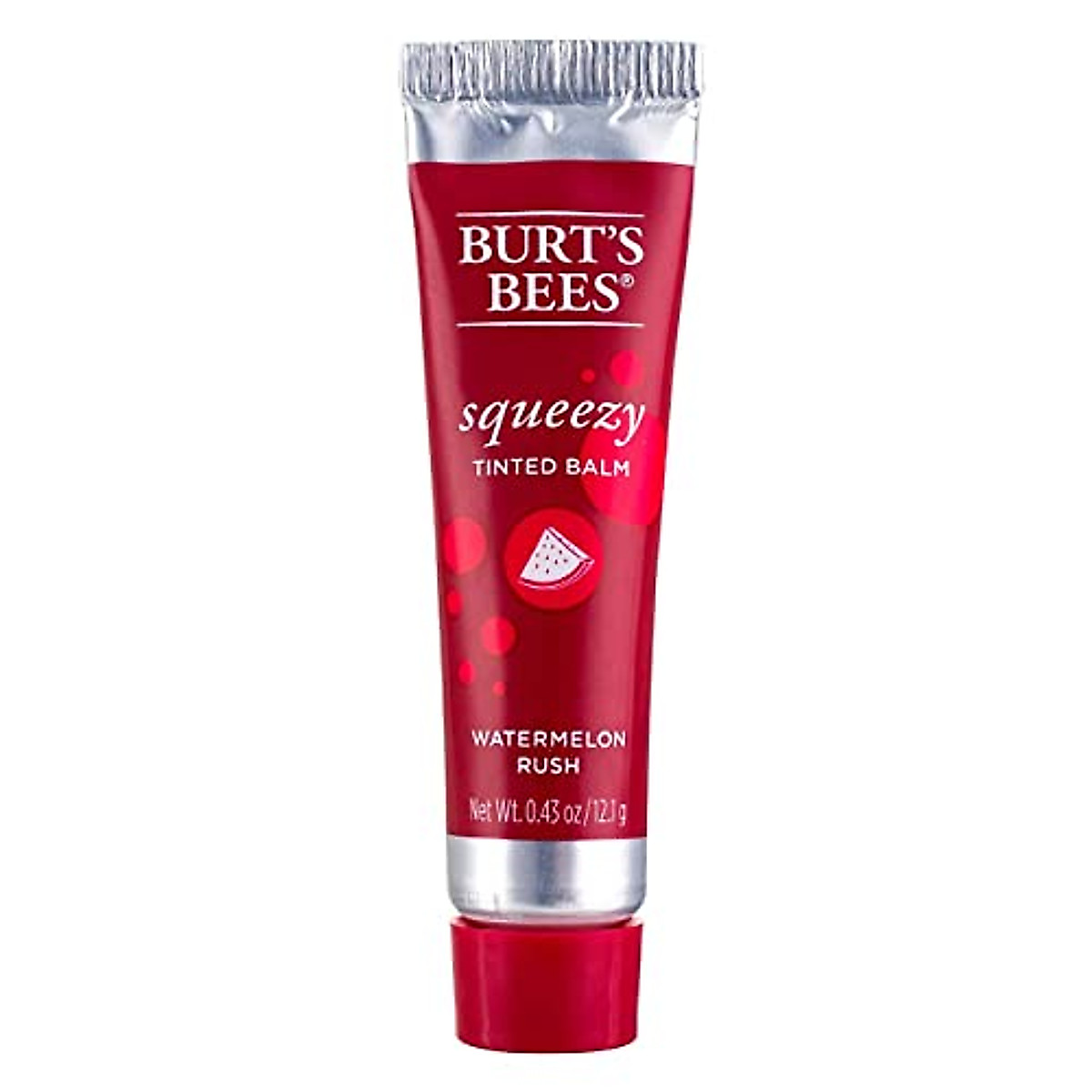 Burt's Bees 100% Natural Origin Squeezy Tinted Lip Balm, Watermelon Rush, 0.43 Ounce Squeeze Tube