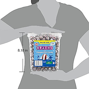 Brach's Bobs Sweet Stripes Soft Peppermint Candy, Individually Wrapped Pieces, 3.9 Lb Tub (350 Count)