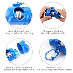 XL Collapsible Dog Food and Water Bowls with Bone-Shaped Waste Bag Holder, Includes 300 Biodegradable Bags - Set of Two 40 Oz Pet Feeding, Watering Bowls for Traveling, Camping, Hiking, and Kennel