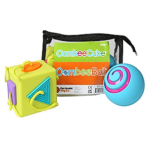 Fat Brain Toys Lil Dimpl Keychain - Orange - Popping Fidget Toy for Kids & Adults