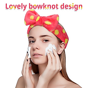 Riceshoot 24 Pcs Spa Headband Bow Hair Band for Washing Face Women Skincare Headbands Elastic Makeup Headband Coral Fleece Face Wash Headband Facial Headband Hairlace Head Wraps for Cosmetic Shower